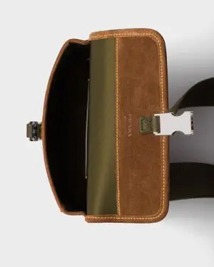 Prada Re-nylon And Suede Smartphone Case - Green