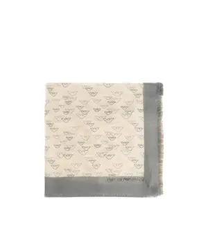 Emporio Armani Logo Border Scarf - Nude