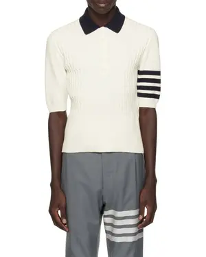 Thom Browne 4-bar Intarsia-knit Polo Shirt