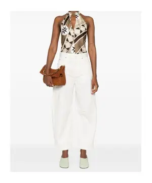 Loewe Logo Patch Wide Leg Jeans