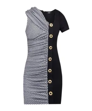 Balmain Asymmetrical Houndstooth Dress