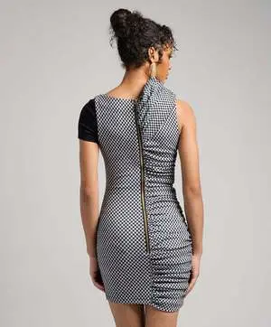 Balmain Asymmetrical Houndstooth Dress