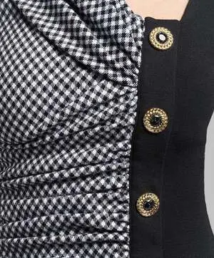 Balmain Asymmetrical Houndstooth Dress