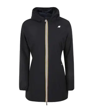 K-WAY Zip-up Hooded Coat - Black