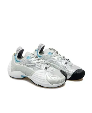 LANVIN Flash-x Mesh Lace-up Sneakers - Gray