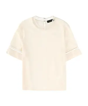 Fabiana Filippi Sheer Trim Short Sleeve Top - No