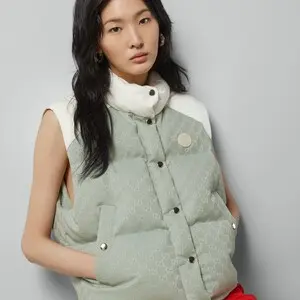 Gucci Monogrammed Padded Vest - Gray