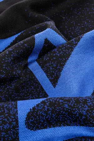 LANVIN Logo-intarsia Knitted Finished Edge Scarf