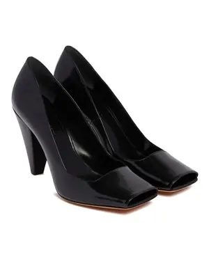 Khaite Cedar Square Toe Patent Pumps - Green