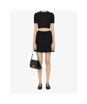 Givenchy Monogram 72 Jacquard Pleated Mini Skirt - Black