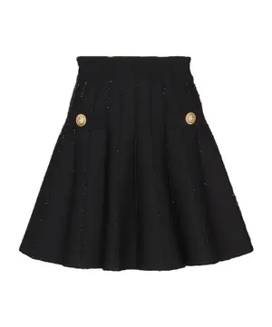 Balmain Sparkly Flared Knit Skirt
