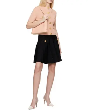 Balmain Sparkly Flared Knit Skirt