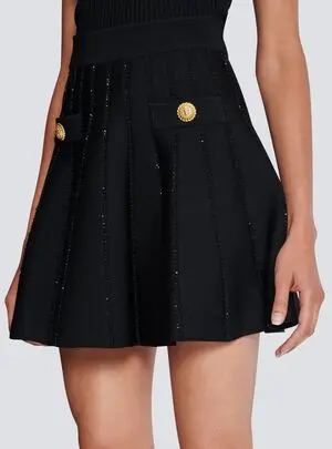 Balmain Sparkly Flared Knit Skirt