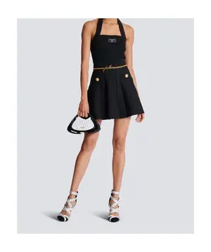 Balmain Sparkly Flared Knit Skirt