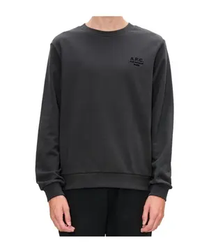 A.p.c. Logo Embroidered Crewneck Sweatshirt - Black