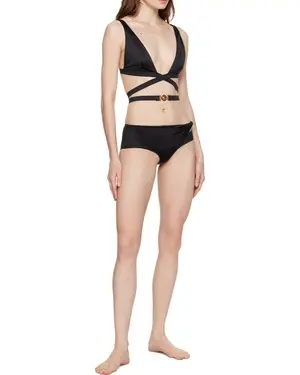 Versace Logo Embellished Bikini Top