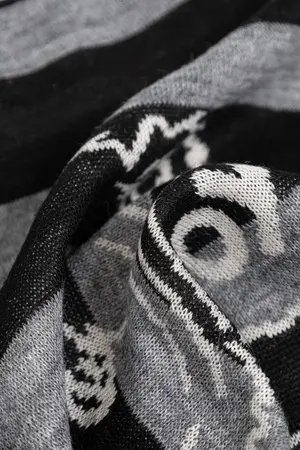 Moschino Striped Logo Intarsia Scarf