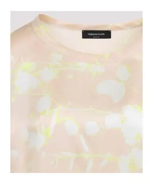 Fabiana Filippi Sleeveless Printed Satin Top - Nude