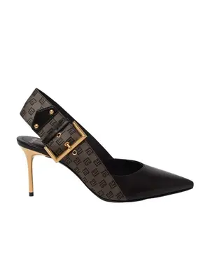 Balmain Ruby 75mm Monogram Jacquard Slingback Pumps