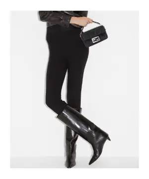 Fendi Wool Cadi Leggings With Embroidered Logo
