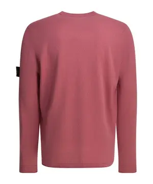 Stone Island Logo Patch Crewneck Jumper - Pink