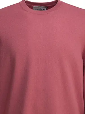 Stone Island Logo Patch Crewneck Jumper - Pink