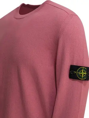 Stone Island Logo Patch Crewneck Jumper - Pink