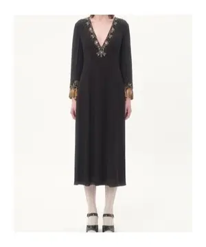 Valentino Garavani Embroidered Light Georgette Midi Dress