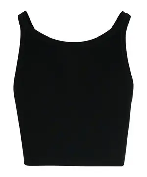 Palm Angels Logo Embroidered Cropped Top