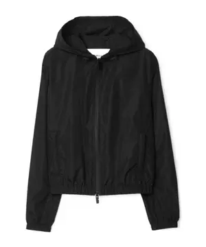 Burberry Logo Printed Zip-up Hooded Jacket