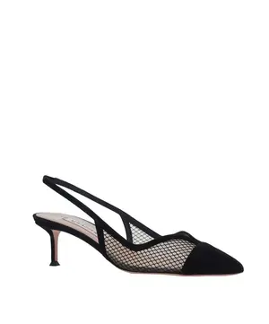 AQUAZZURA Gia Mesh Sling Pumps - Black