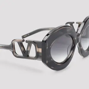 Valentino Garavani Logo Oval Sunglasses - Black