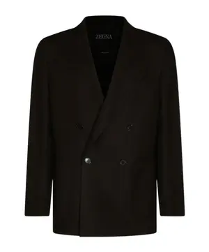 Zegna Double Breasted Jacket - Black