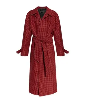 Balenciaga Houndstooth Pattern Long Coat