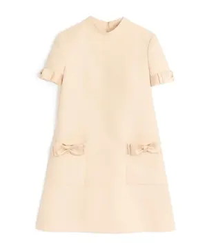 Valentino Garavani Crepe Couture Bow Detailed Mini Dress - Nude