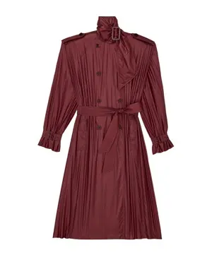 Saint Laurent Lavallière Double-breasted Trench Coat - Red