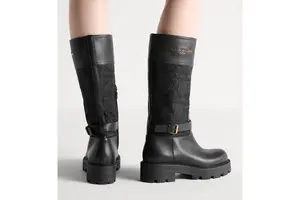 Dior Calfskin And Nylon Boots With Cannage Stitching