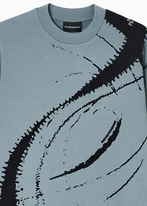Emporio Armani Abstract Print Drawstring Sweatshirt