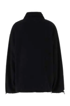 Miu Miu Oversized Fleece Sweatshirt With High Neck And Zipper Closure