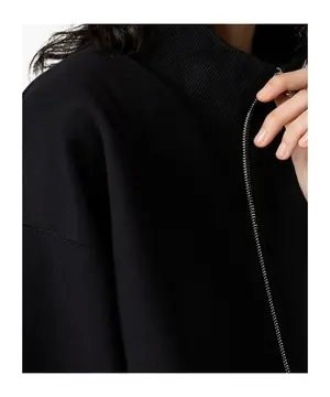 Miu Miu Oversized Fleece Sweatshirt With High Neck And Zipper Closure