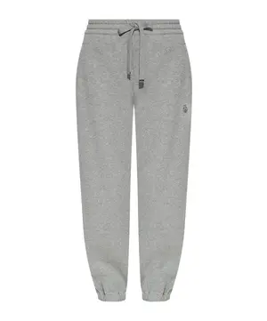 Alexander McQueen Skull Embroidered Tapered Sweatpants - Grey