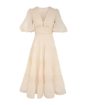 Zimmermann V-neck Tiered Midi Dress