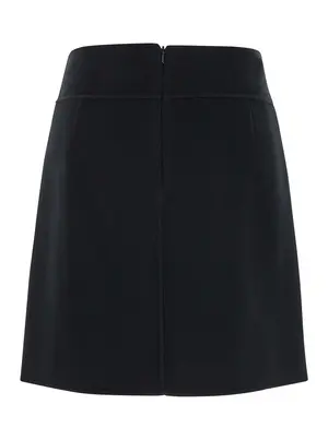 Max Mara Straight Wool Skirt - Black