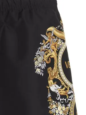 Versace Logo Print Swim Shorts