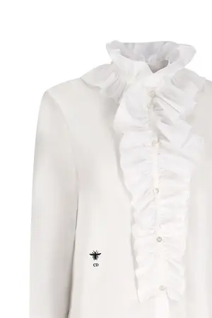 Dior Blouse With Removable Ruched Collar - No