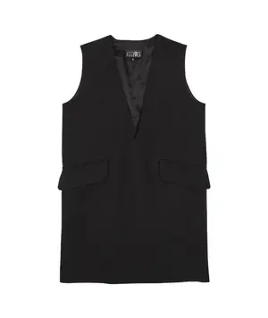 MAISON MARGIELA V-neck Mini Dress With Contrast Stitching