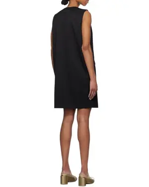 MAISON MARGIELA V-neck Mini Dress With Contrast Stitching