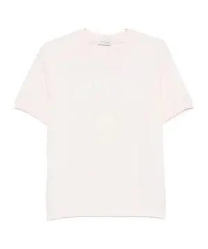 ANINE BING Short-sleeve Crew Neck T-shirt With Logo Detail - Pink