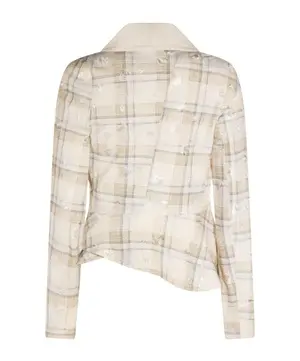VIVIENNE WESTWOOD Checked Peplum Blazer - Beige