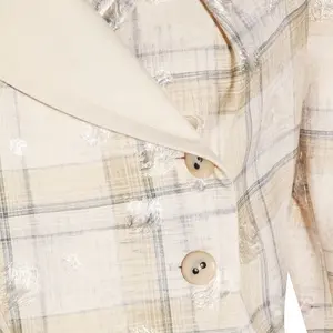 VIVIENNE WESTWOOD Checked Peplum Blazer - Beige
